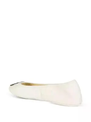 Tory Burch Reva Travel Logo-plaque Ballet Flats - Neutrals