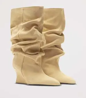 Balmain Suede Wedge Ankle Boots 60