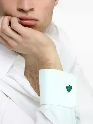 Mateo Carved-lion Shield Malachite Cufflinks