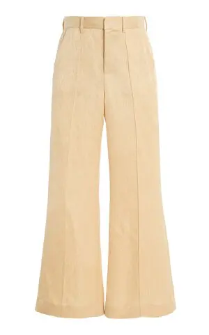 Rosie Assoulin Paneled And Piped Linen-blend Flared Pants