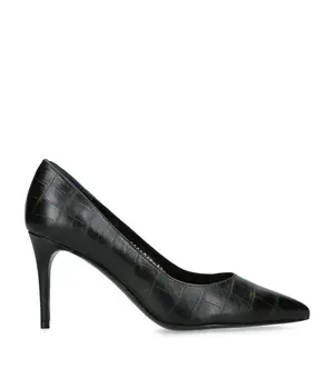 GINA Croc-embossed Leather Remi Pumps