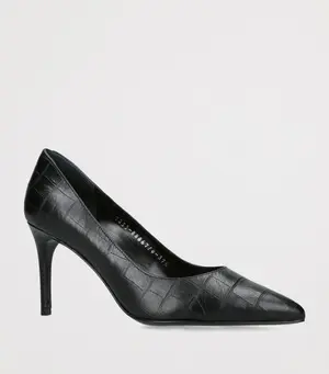 GINA Croc-embossed Leather Remi Pumps