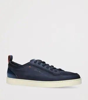 Santoni Nubuck Leather Sneakers