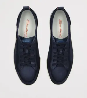 Santoni Nubuck Leather Sneakers