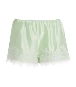 TORLOWEI Silk Lace Pyjama Shorts - Green