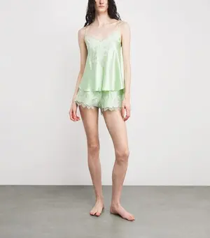 TORLOWEI Silk Lace Pyjama Shorts