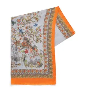 Etro Cotton-silk Printed Scarf - Blue