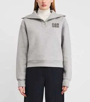 Sandro Cotton-blend Embroidered Pullover