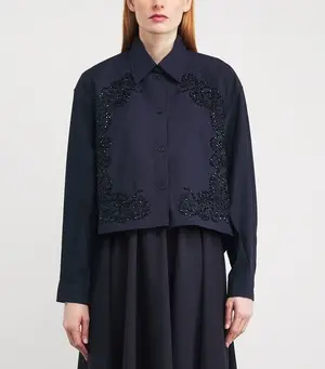 Sandro Cotton Embroidered Shirt
