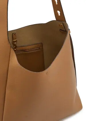 Tory Burch Romy Grained Leather Hobo Bag - Light Brown