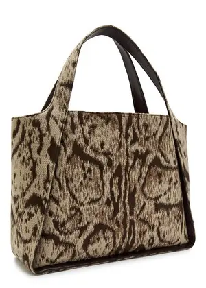 Stella McCartney Logo Leopard-jacquard Canvas Tote Bag