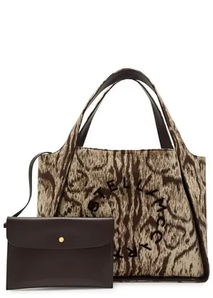 Stella McCartney Logo Leopard-jacquard Canvas Tote Bag