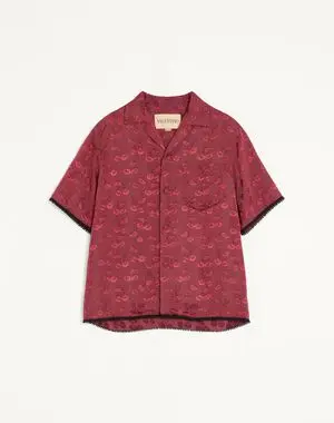 Valentino Garavani Bowling Shirt With Cherryfic Jacquard - Magenta