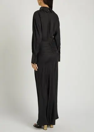 RÓHE Tuxedo-style Silk Midi Dress - Black