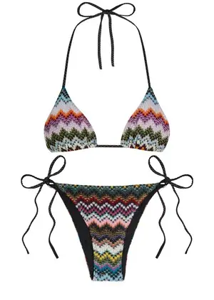 Missoni Zigzag Metallic-knit Triangle Bikini - Multicoloured