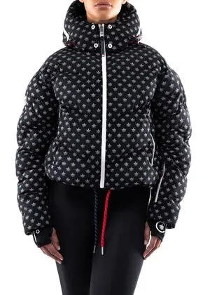 MALIBU SKI CLUB Ditzy Cropped Puffer Jacket - Navy