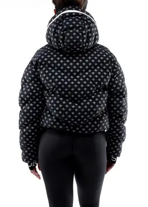 MALIBU SKI CLUB Ditzy Cropped Puffer Jacket - Navy