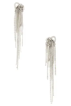 AREA Chain Earrings - Clear Crystal & Silver