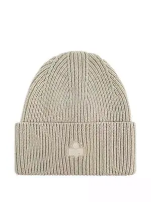 Isabel Marant Logo-detail Cotton Beanie - Neutrals