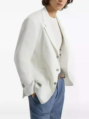 Brunello Cucinelli Single-breasted Blazer - White