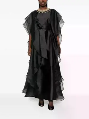 BARUNI Ruffled Embellished Almas Dress - Black