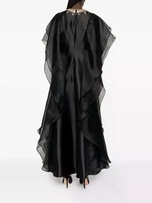 BARUNI Ruffled Embellished Almas Dress - Black