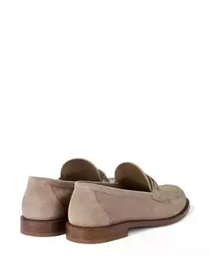 Brunello Cucinelli Twisted Suede Loafers - Neutrals