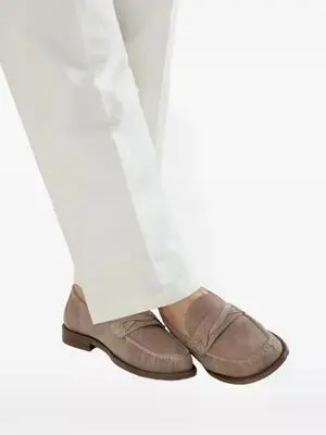 Brunello Cucinelli Twisted Suede Loafers - Neutrals