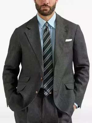 Brunello Cucinelli Délave Linen Blazer - Grey