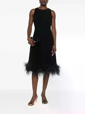 Max Mara Feather-hem Midi Dress
