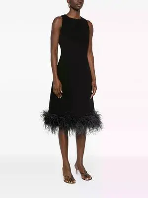 Max Mara Feather-hem Midi Dress
