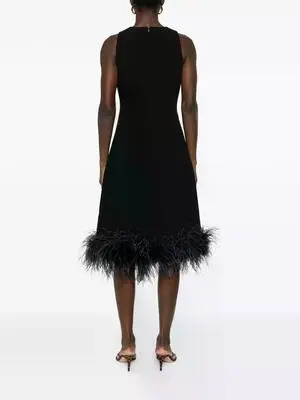 Max Mara Feather-hem Midi Dress