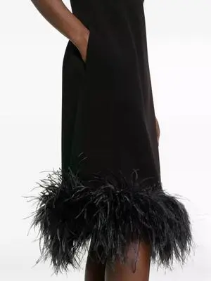 Max Mara Feather-hem Midi Dress