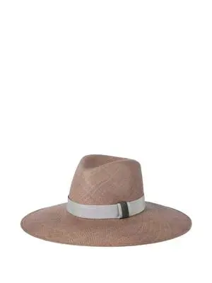 Brunello Cucinelli Leather-band Straw Fedora - Brown