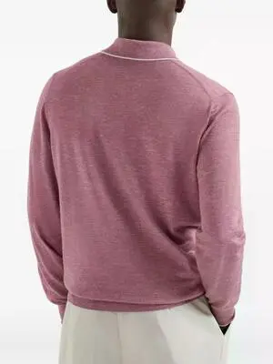 Brunello Cucinelli Long-sleeve Polo Shirt - Red