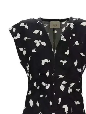 ALYSI Printed V-neck Midi Dress