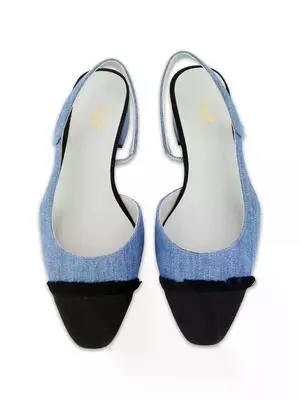PAUL WARMER Loulou Sling Jeans Pumps - Blue