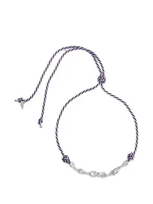 FORTE_FORTE Braided Cord Crystal-embellished Necklace - Silver