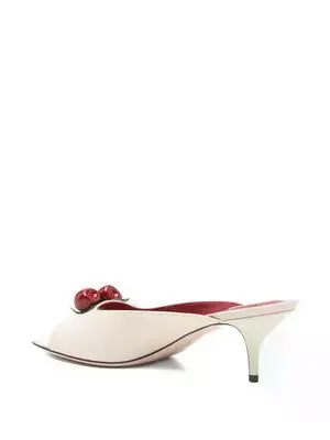 Valentino Garavani Cherryfic Embellished Mules - Neutrals