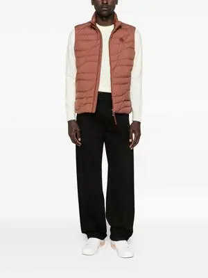 Moncler Quilted Zip Gilet - Brown