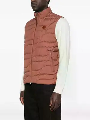 Moncler Quilted Zip Gilet - Brown
