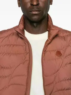 Moncler Quilted Zip Gilet - Brown