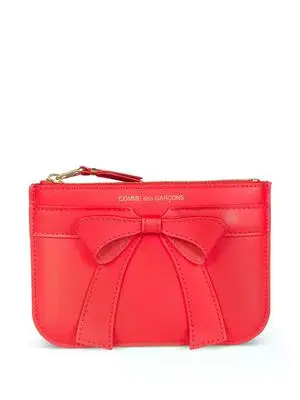 Comme Des Garçons Bow-detail Zip Wallet - Red