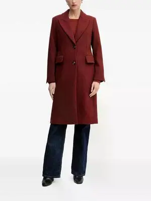 Sisley Buttoned Single-breasted Coat With Pockets - Red
