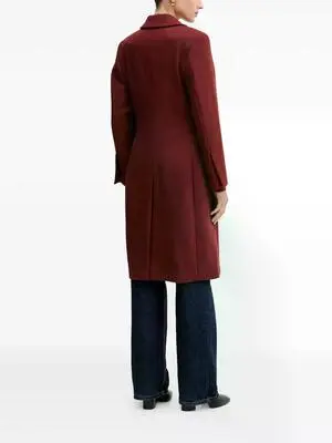 Sisley Buttoned Single-breasted Coat With Pockets - Red
