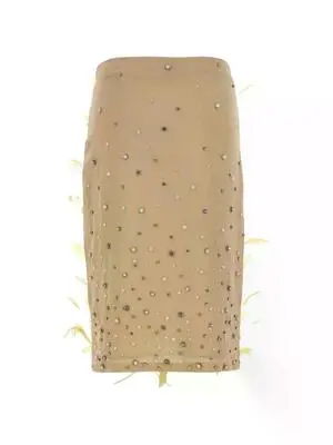 DES_PHEMMES Feather-embellished Skirt