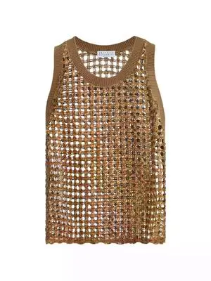 Brunello Cucinelli Crochet Knit Top