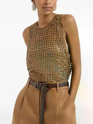Brunello Cucinelli Crochet Knit Top