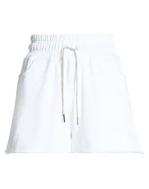 DISCLAIMER Cotton French Terry Athletic Shorts - White