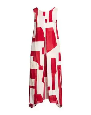 Alpha Studio Multicolor Woven Midi Dress - Red